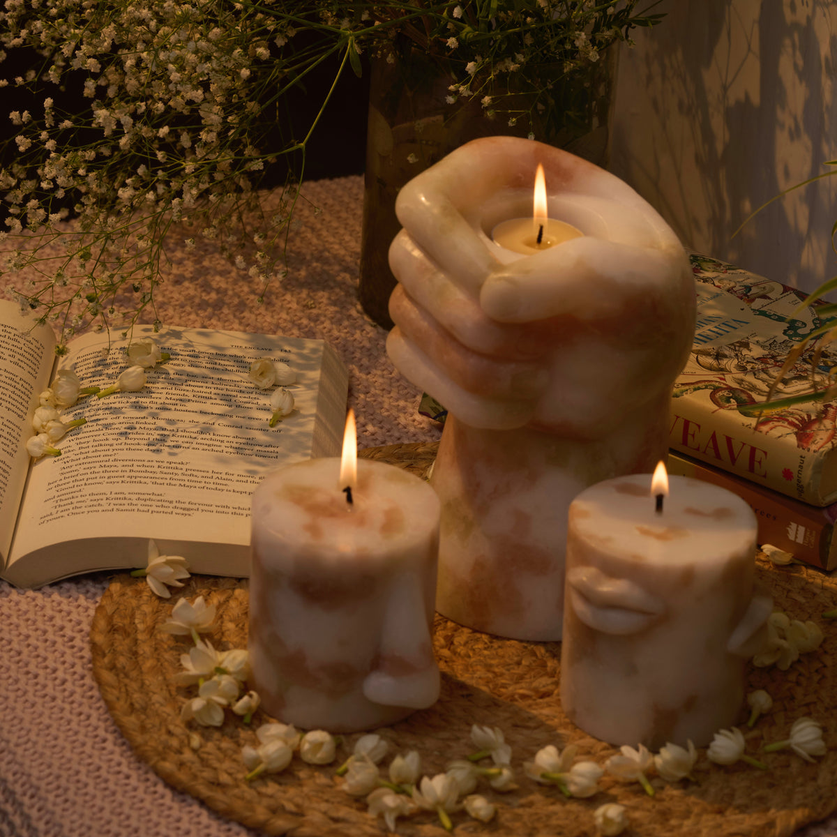 Caress - Sculpted Hand Candle with a replaceable scented tealight – The ...
